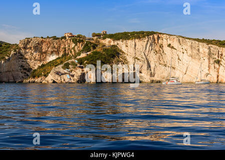 The sea arches of Cape Skinari on the NE coast of Zakynthos En route to ...