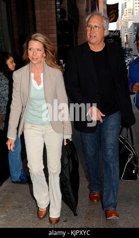 NEW YORK - OCTOBER 07: Actor Chevy Chase and his wife Jayni Luke arrive ...