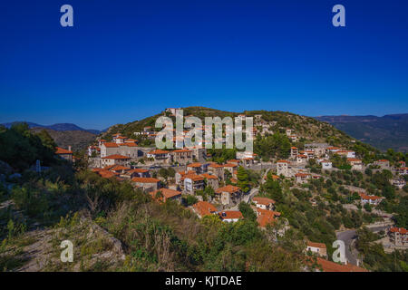 Panoramic view of Stemnitsa, a beautiful traditional village in ...