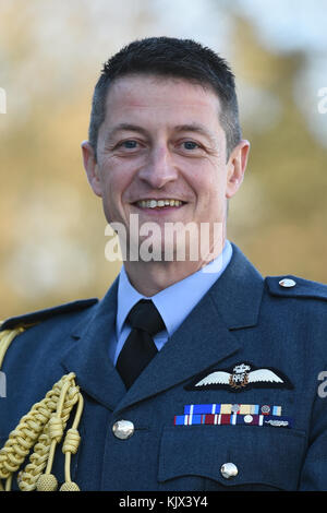 RAF Marham station commander Ian 'Cab' Townsend is given a traditional ...