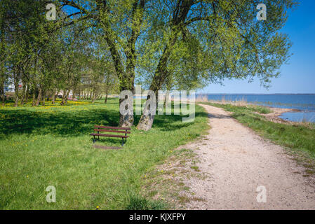 Path along coastal Jamno Lake in Mielno town in Koszalin county, West ...