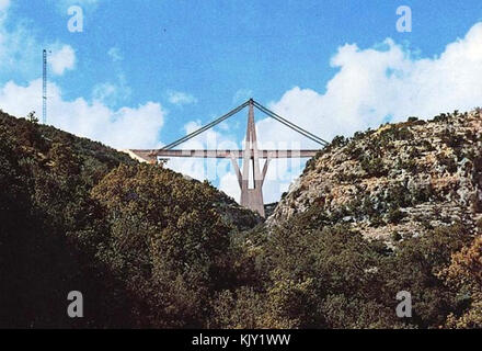 The Wadi el Kuf Bridge in Libya, built in the 1970s, is an engineering ...