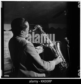 This 1946 portrait captures Lester Young, a legendary jazz saxophonist ...