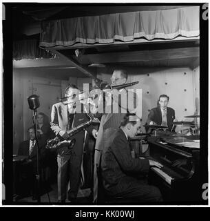 Jazz musicians Charlie Ventura, Curley Russell, Bill Harris, Ralph ...