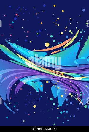 Abstract wavy blue background. Colorful glow gradient surface for ...