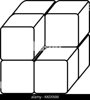 Cube icon, cuboid block shape vector element illustration Stock Vector ...