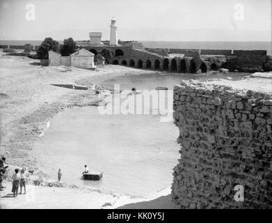 Historical photograph of the Burj Sanjak in Acre, taken between 1934 ...
