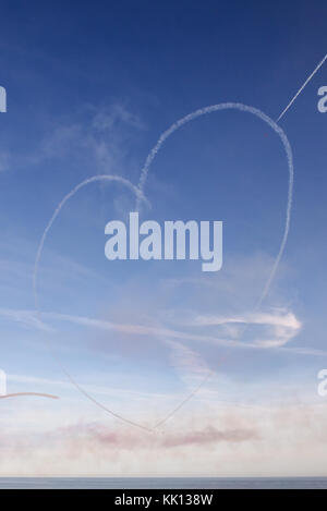 Heart formation in the air in Aerobatics Display by Indian air force ...