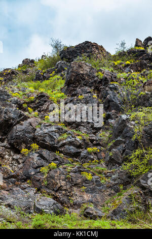 Rocks structure. Valley Divoka Sarka in Prague, spring time Stock Photo ...