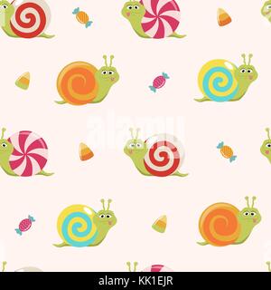 Seamless childish pattern with colorful snails. Creative childish urban ...