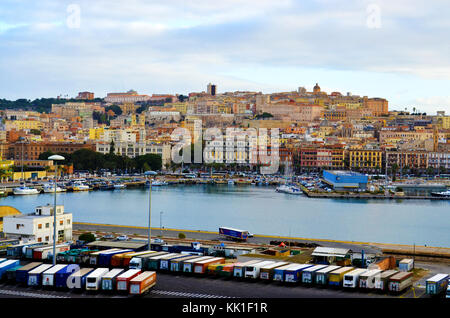 Port of Cagliari, Sardinia, Italy with the cruise ship Stock Photo - Alamy