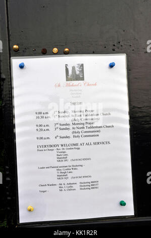 notice board outside st michael's church hockering norfolk england ...