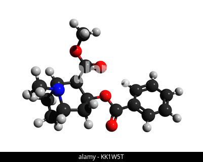 Cocaine stimulant drug molecule. Used as salt or as free base (crack ...