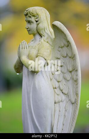 The sculpture of an angel, Germany, city of Göttingen, 15. November ...