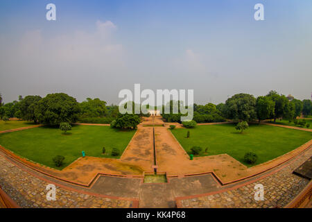 Aerial view of the historic Humayun's Tomb building in India Stock ...