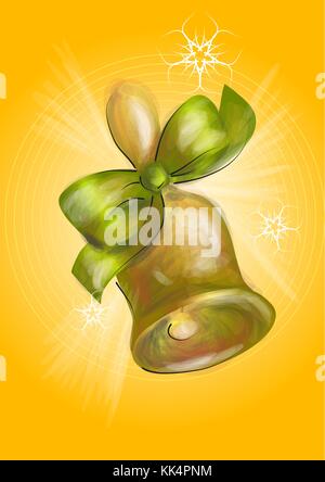 Orange ringing bell vector illustration on white background Stock ...