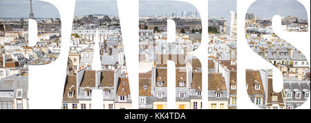 Paris letters filled with pictures from Paris city Stock Photo - Alamy