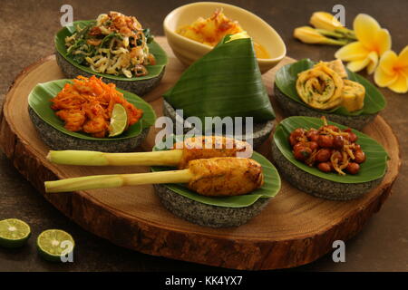 Balinese Food Sampler. Assorted Balinese dishes served in small ...