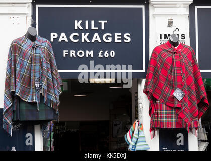 Kilt & Tartan Shop, The Royal Mile, Edinburgh, Scotland Stock Photo ...