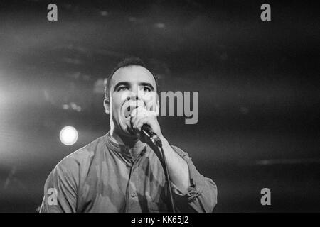 The American synthpop band Future Islands performs a live concert at ...