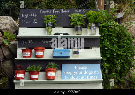 Farm shop honesty box outside Northallerton, North Yorkshire uk Stock ...