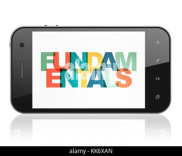 Science concept: Smartphone with Fundamentals on display Stock Photo ...