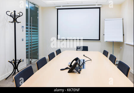 empty small meeting room with TV projector. Modern interior Stock Photo ...