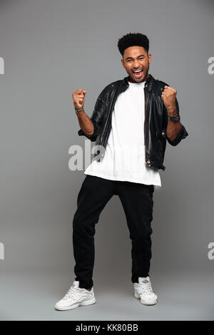 Full length photo of lucky winner student girl wear casual violet ...