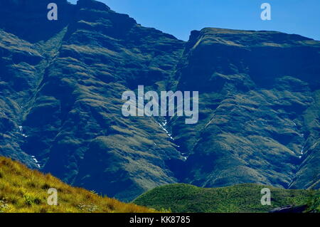 Big rocks and source of Thukela river in Drakensberg mountain, South ...