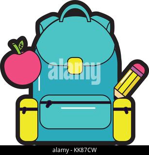 backpack with school supplies icon image Stock Vector Image & Art - Alamy