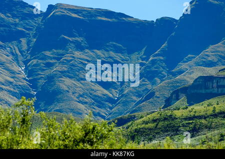 Big rocks and source of Thukela river in Drakensberg mountain, South ...