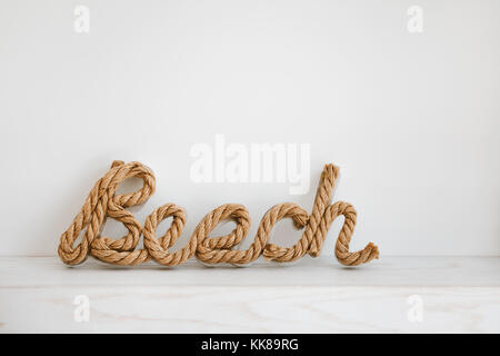 Handmade lettering BEACH Stock Photo - Alamy