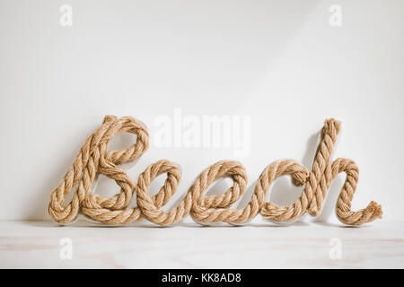 Handmade lettering BEACH Stock Photo - Alamy