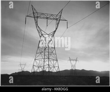 Photograph of Transmission Lines in Mojave Desert Leading from Boulder ...