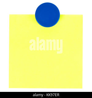 Adhesive note and magnet button on whiteboard Stock Photo - Alamy
