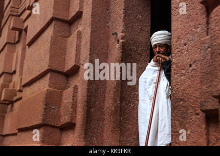 Ethiopian orthodox priest at Biete Amanuel church in Lalibela, Ethiopia ...