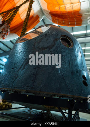 Major Tim Peake with the Soyuz descent module, the spacecraft which ...