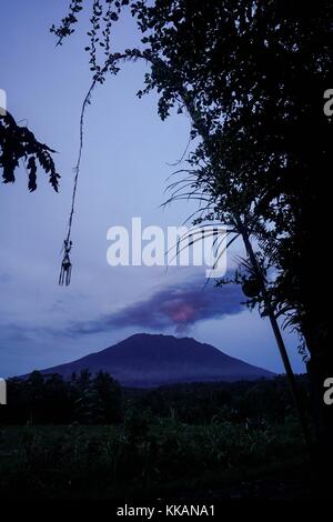 Mount Agung seen from Karangasem regency, bali, Indonesia, September 29 ...