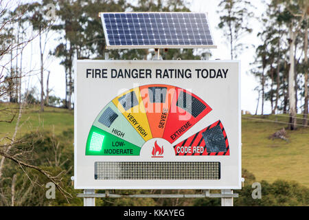 Solar powered Fire Danger Rating board near Apollo Bay, Great Ocean ...