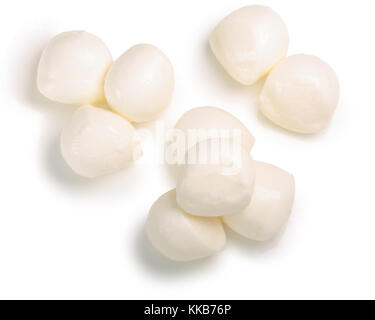 Mozzarella cheese balls, Ciliegini (small, cherry-like), top view ...