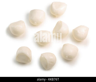 Mozzarella cheese balls, Ciliegini (small, cherry-like), top view ...