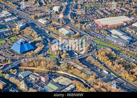 The Stockport Pyramid Building and M60 Motorway at Night, Stockport ...