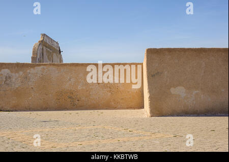 detail of the town wall of medieval kasbah of Rabat, Morocco, with ...