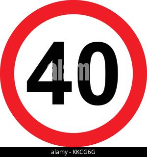 Illustration of 40 kmh speed limit traffic sign Stock Vector Image ...