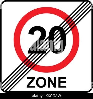 Illustration of 20 kmh speed limit traffic sign Stock Vector Image & Art - Alamy