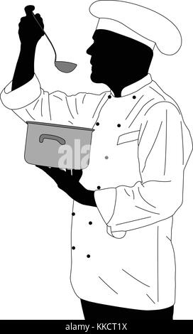 food tasting restaurant chef line icon vector. food tasting restaurant ...