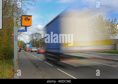 lorry passing truvelo type speed camera leeds yorkshire united kingdom ...