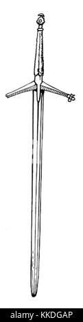 Two-handed Scottish claymore sword from the late medieval period ...