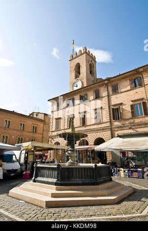 Italy Marche Osimo Old Fountain In Piazza Boccolino in 1990th ( now it ...