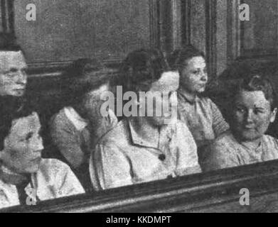 Female guards of the Stutthof Concentration Camp at a Gdańsk war trial ...